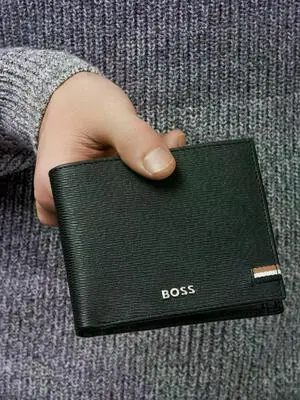BOSS Logo-print Leather Wallet