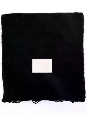 MAISON MARGIELA Knitted Wool Blend Scarf - Black