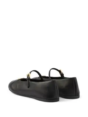 Prada Leather Ballet Flats - Black