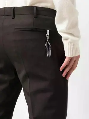 PT TORINO Mid-rise Wool Tailored Trousers - Brown