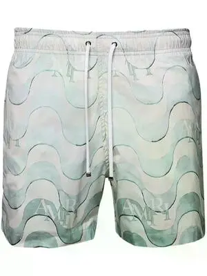 Amiri Graphic-print Swim Shorts - Blue