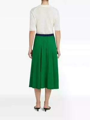 Cashmere In Love Knitted Circle Skirt - Green