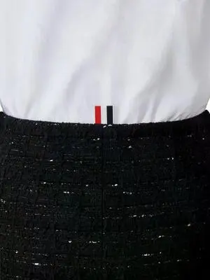 Thom Browne Tweed Pencil Skirt With Rwb Stripe