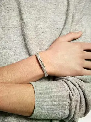 Mateo Ridge Cuff Bracelet - Silver