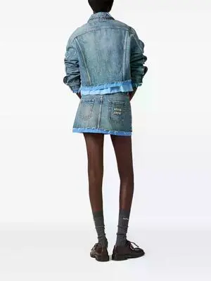 Miu Miu Denim Mini Skirt With Contrast Trim - Blue