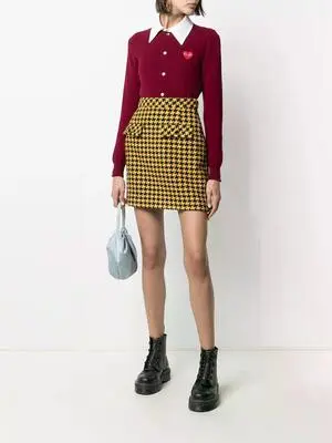 Play Comme Des Garcon Heart Motif Cardigan - Red