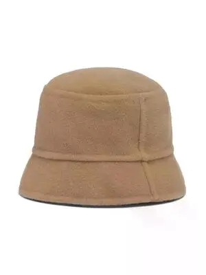 Prada Triangle-logo Velour Bucket Hat - Neutrals