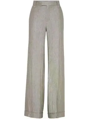Brunello Cucinelli Pressed-crease Wide-leg Trousers