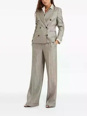 Brunello Cucinelli Pressed-crease Wide-leg Trousers