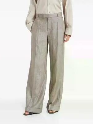 Brunello Cucinelli Pressed-crease Wide-leg Trousers