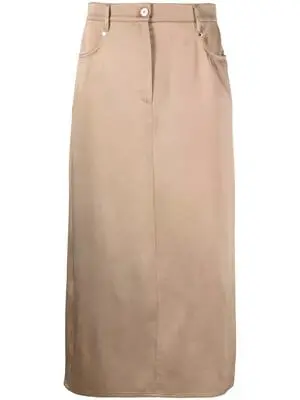 Brunello Cucinelli Straight-cut Midi Skirt