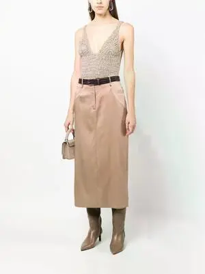 Brunello Cucinelli Straight-cut Midi Skirt