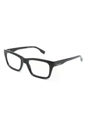 Karl Lagerfeld Logo-print Rectangle-frame Glasses - Black