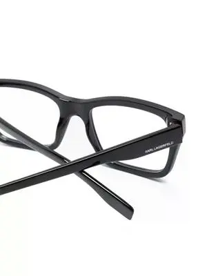 Karl Lagerfeld Logo-print Rectangle-frame Glasses - Black
