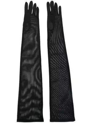 IOANA CIOLACU Long-length Mesh Gloves - Black