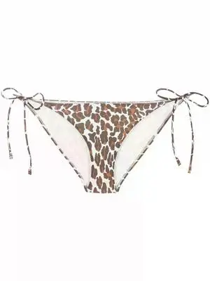 Tory Burch Leopard-print Bikini Bottoms - Brown
