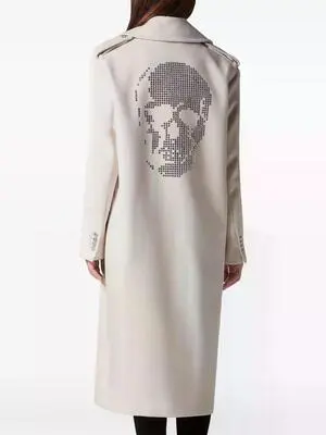 Philipp Plein Skull Crystal-embellished Double-breasted Coat