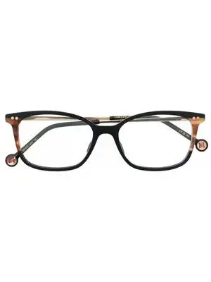 Carolina Herrera Tortoiseshell Rectangle-frame Glasses - Black