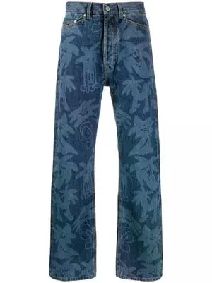 Palm Angels Button Detailed Jeans For Men
