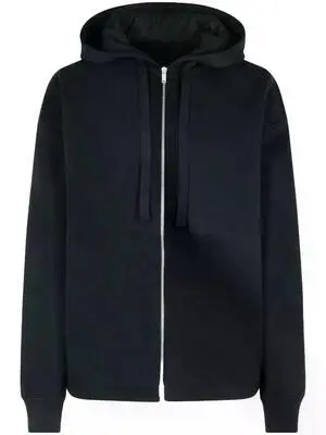 JIL SANDER Zipped Drawstring Hoodie - Black