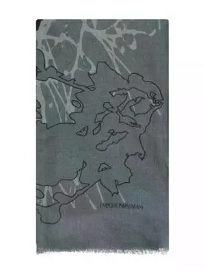 Emporio Armani Printed Scarf - Grey