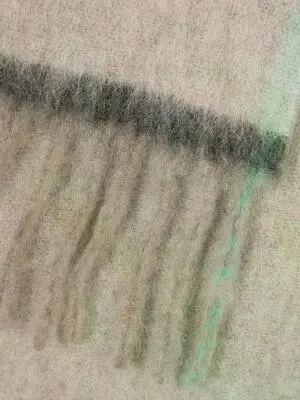 Acne Studios Logo-appliqué Fringed Scarf - Neutrals