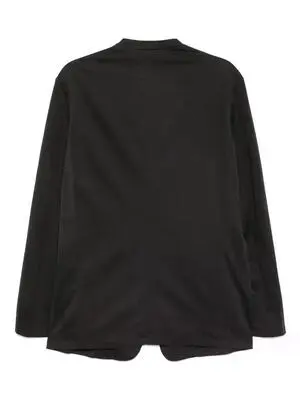 Attachment Cotton Double-face Collarless Jacket - Grey