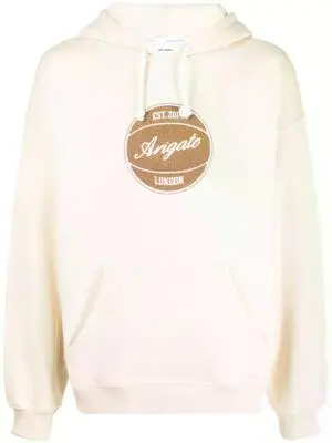 Axel Arigato Logo-appliqué Organic Cotton Hoodie - Neutrals