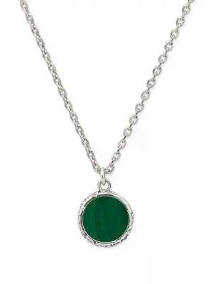 Emanuele Bicocchi Flourish Amulet Malachite Necklace - Silver