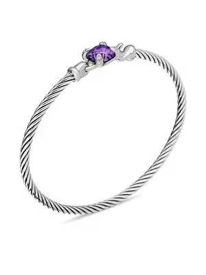 David Yurman Sterling Chatelaine Diamond And Amethyst Bracelet