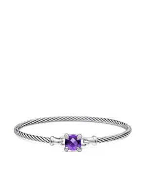 David Yurman Sterling Chatelaine Diamond And Amethyst Bracelet