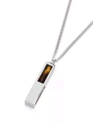 Tom Wood Cube Pendant Tiger Eye Necklace