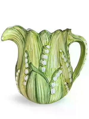 LES-OTTOMANS Lily Of The Valley Ceramic Jug - Green