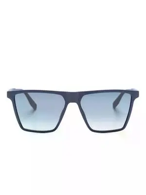 Karl Lagerfeld Logo-tape Rectangle-frame Sunglasses - Blue