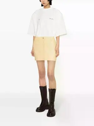 Remain Birger Christensen Leather Mini Skirt - Yellow