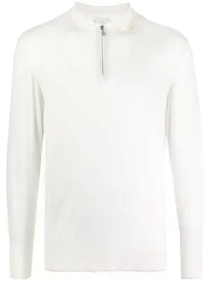 Eleventy Half-zip Wool Polo Shirt