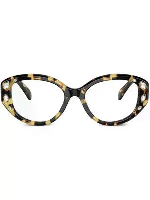 SWAROVSKI Tortoiseshell Cat-eye Frame Glasses - Brown