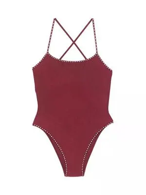 Oseree Crystal-embellished Swimsuit - Red