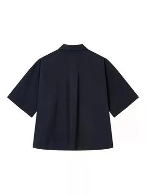 STUDIO TOMBOY Gathered Short-sleeve Shirt - Blue