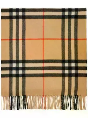 Burberry Wide Check Cashmere Scarf Neutrals