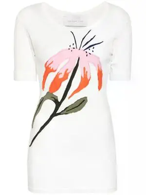 CONNER IVES Floral-patch T-shirt