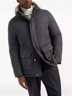 Brunello Cucinelli Padded Hooded Wool Jacket