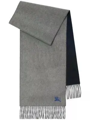 Burberry Ekd Embroidered Cashmere Scarf Grey