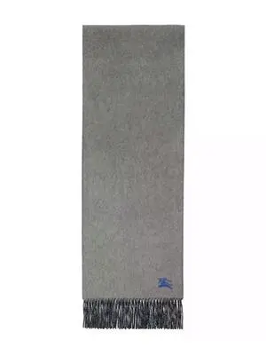Burberry Ekd Embroidered Cashmere Scarf - Grey