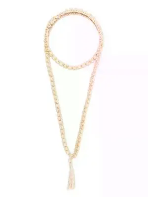 Alanui Tassel Detail Crochet Necklace - Neutrals