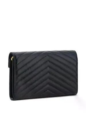 Saint Laurent Cassandre Leather Chain Wallet