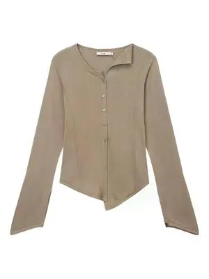 B+AB Asymmetrical Button-front Cardigan
