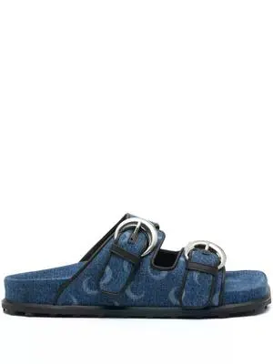 MARINE SERRE Moonogram Denim Sandals