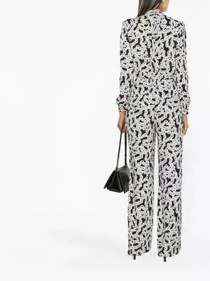 Diane Von Furstenberg Brooklyn Chain-link Print Straight-leg Trousers