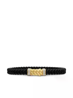 David Yurman 18kt Yellow Gold And Diamond Chevron Bracelet - Black